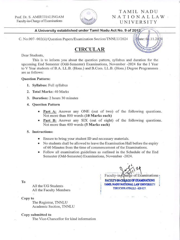 Circular - Revised | PDF