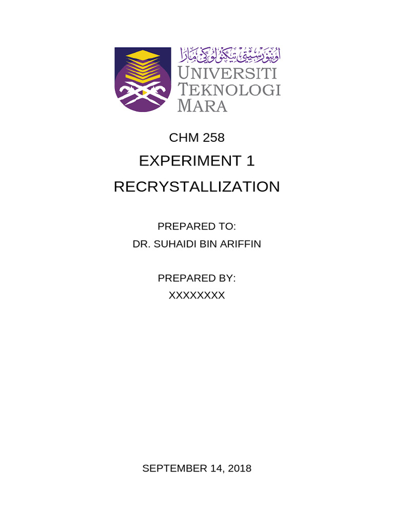 CHM258 - LAB_COVER PAGE | PDF