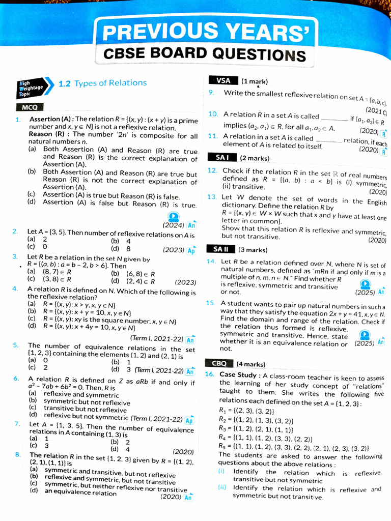 QB Realtions and Functions | PDF | Function (Mathematics ...