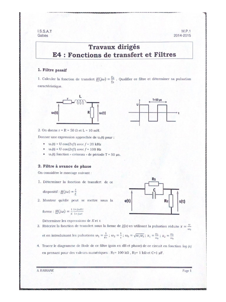 Travaux Dirigés | PDF