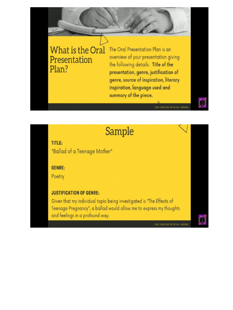 Oral Presentation Plan Review | PDF