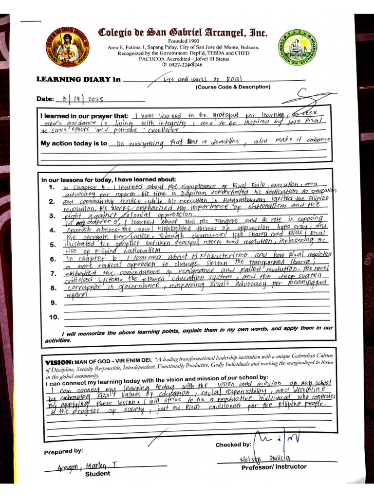 Learning Diary Midterm | PDF