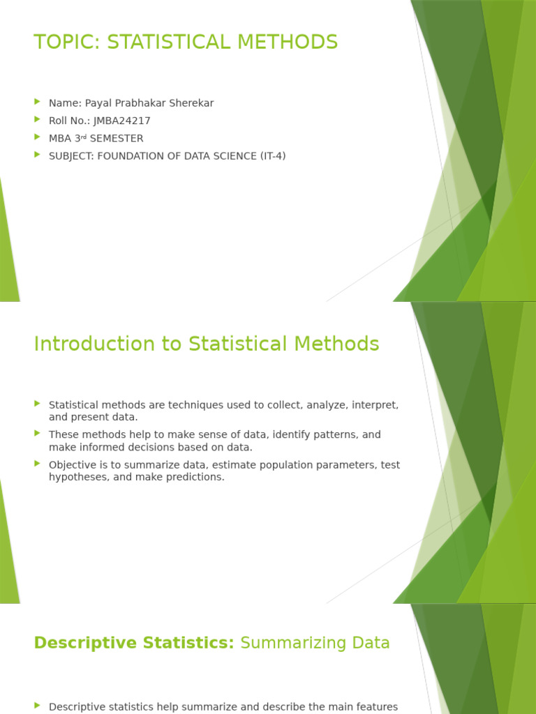 Foundation of Data Science (It-4) Statistical Methods | PDF | Statistics | Regression Analysis
