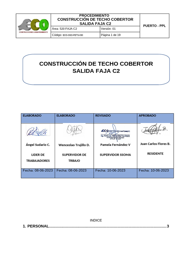 Techo Cobertor Salida Faja C2 | PDF | Soldadura | Construcción
