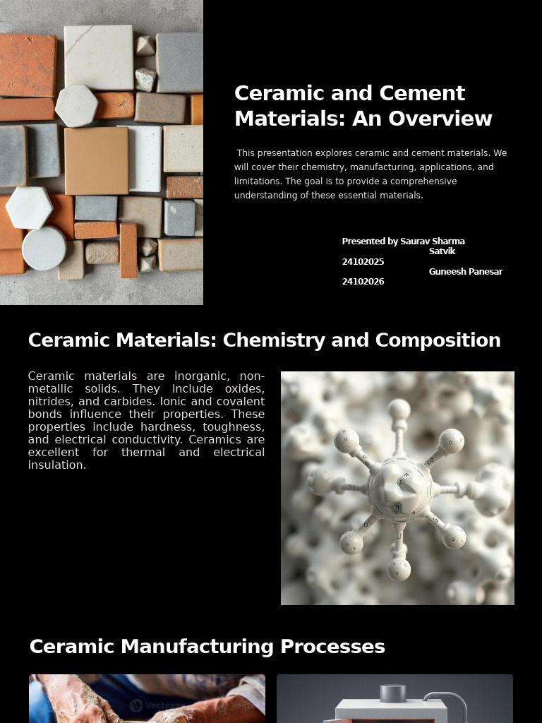 Ceramic and Cement Materials An Overview | PDF | Ceramics | Cement