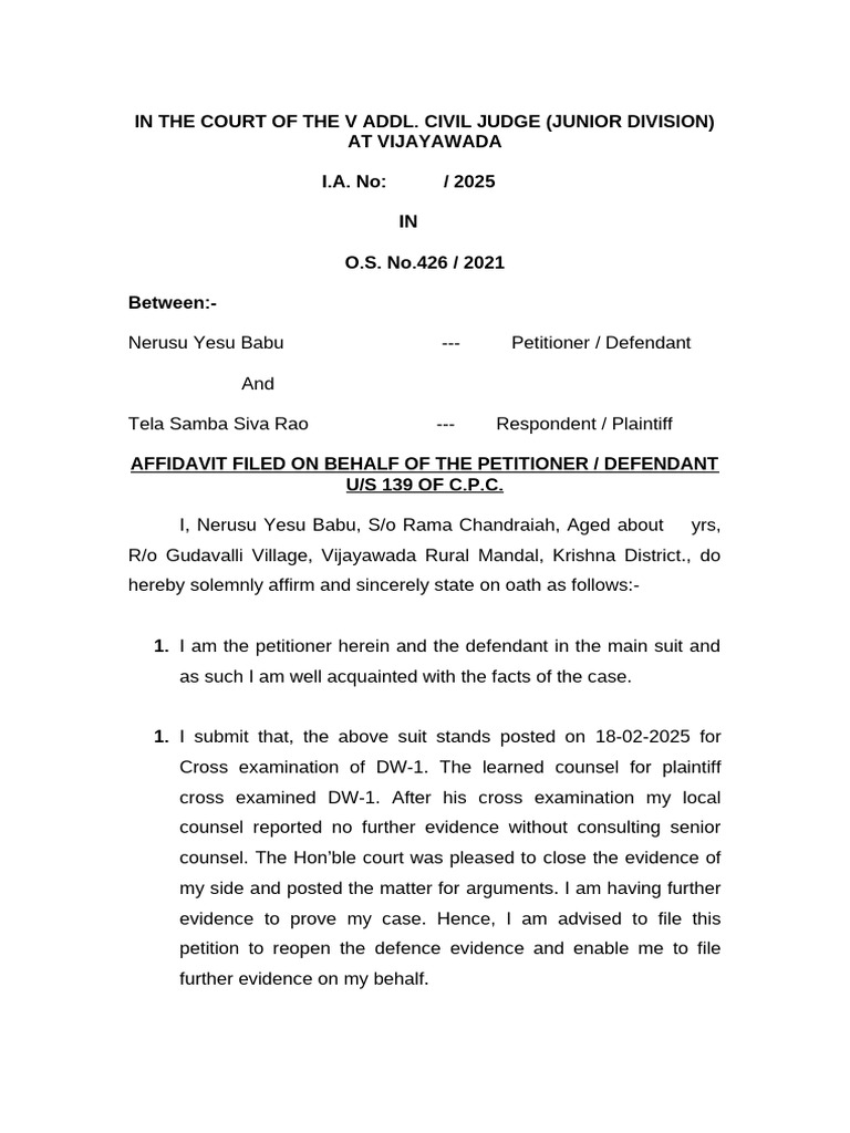 Re Open Petition and Affidavit 2 | PDF | Legal Procedure | Common Law