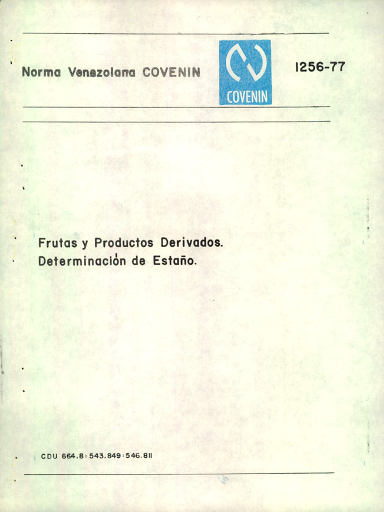 Covenin 1256-1977 | PDF