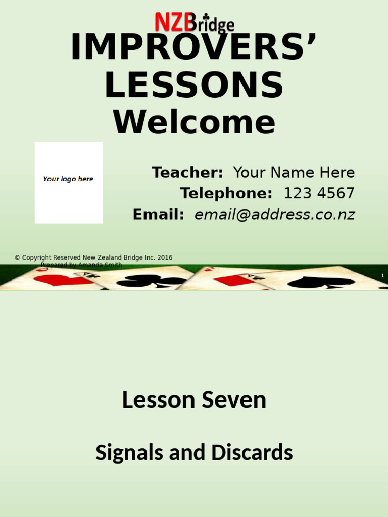 IMP Lesson 7 - Signals and Discards | PDF | Contract Bridge