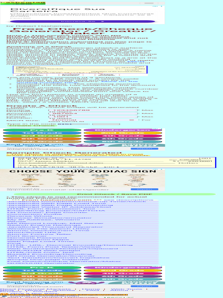 Free CheckCheque Generator Creator Maker | PDF | Cheque | Internet
