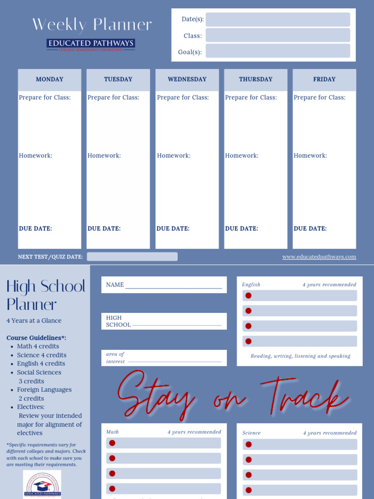 Updated High School Organizer Free +C2022 Fillable | PDF | Mathematics ...