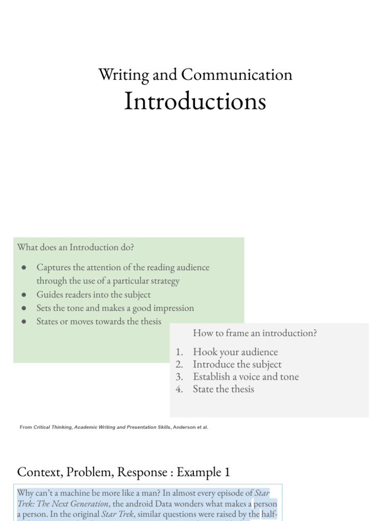Introductions and Conclusions | PDF | Text Messaging | Spock