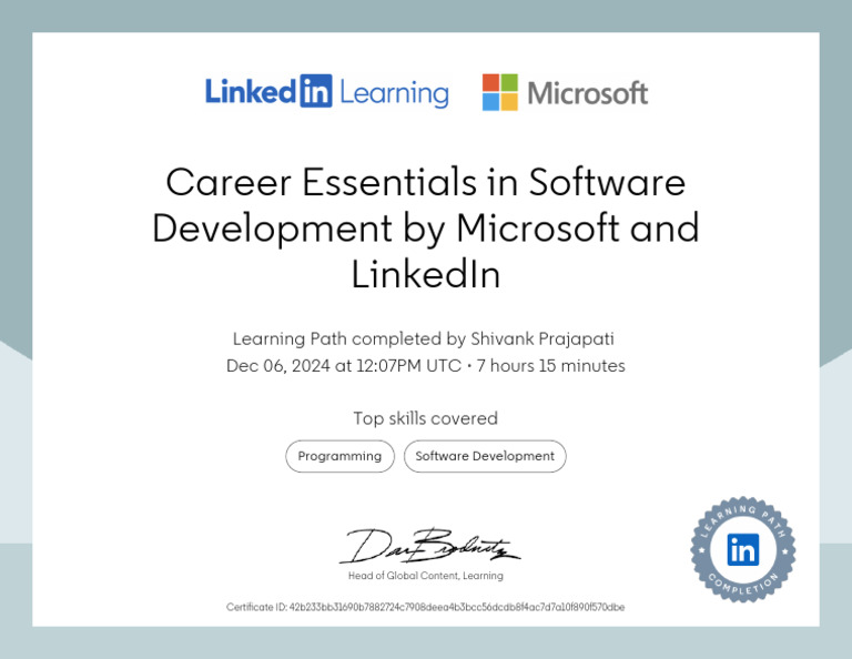LinkedIn Learning Certificate-2 | PDF