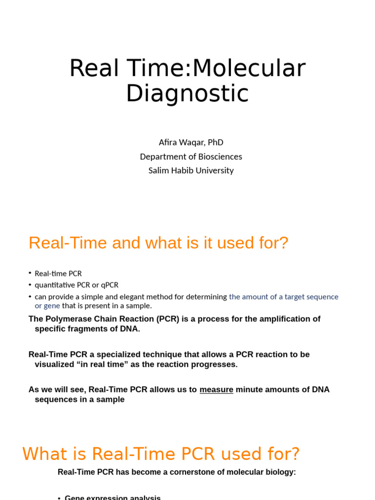 Real-Time PCR Overview and Applications | PDF | Real Time Polymerase ...