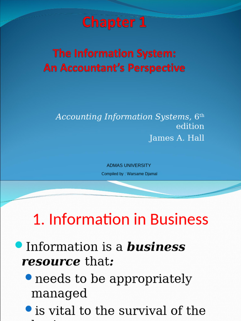 Ch01 The Information Sys (Accountant's Perspective) | PDF | Databases | Enterprise Resource Planning