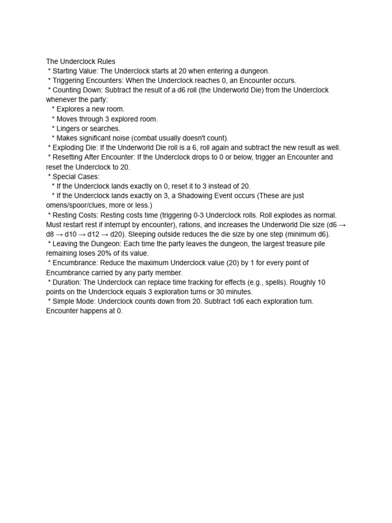 The Underclock Rules | PDF