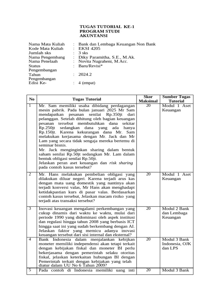 Tugas Tutorial Ke 1 - 2024.2 | PDF