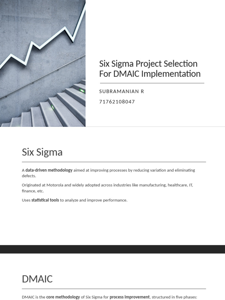 Six Sigma Project Selection For DMAIC Implementation | PDF | Six Sigma ...