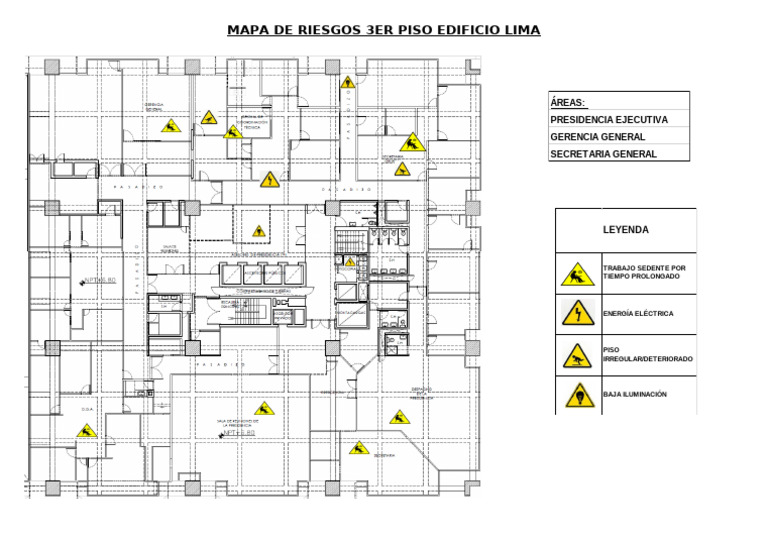 Mapa de Riesgos 3er Piso Edificio Sede Central | PDF