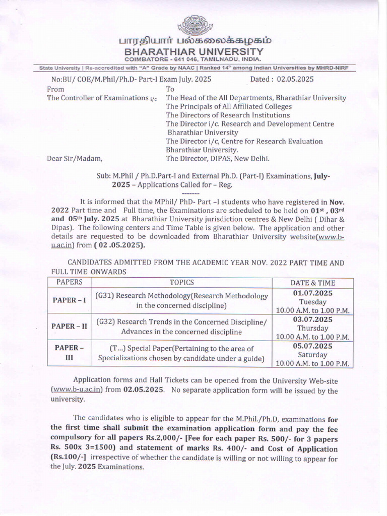 Mphil-Phd July 2025 Notif | PDF