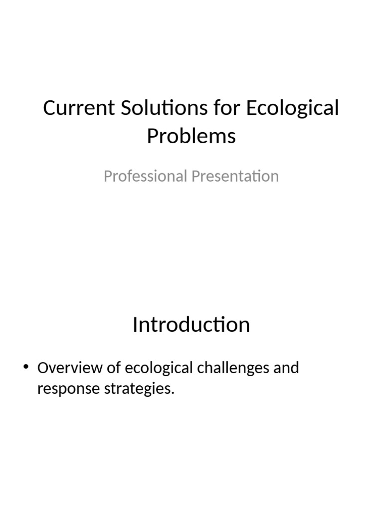 Ecological Solutions | PDF