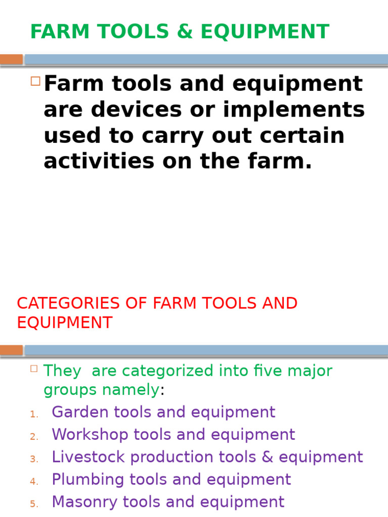 Livestock Tools and Equipment Guide | PDF | Screw | Tools