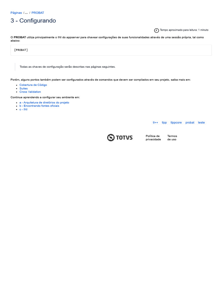 3 - Configurando - TOTVSTEC - TDN | PDF