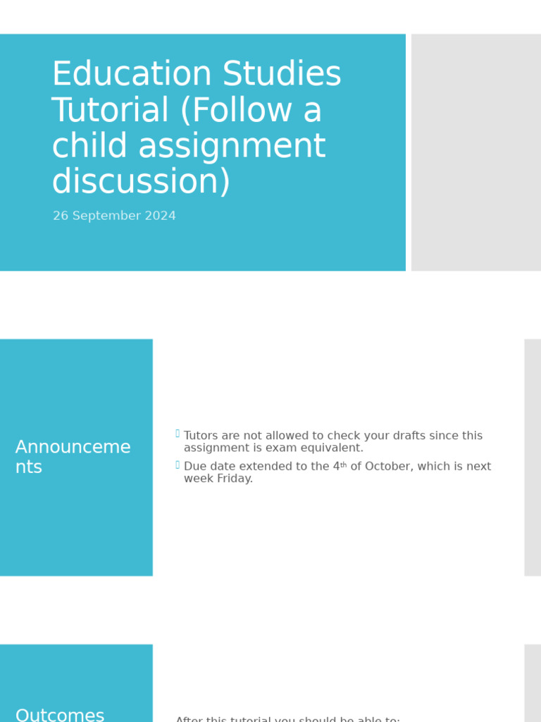 Education Studies Tutorial Assignment 2 | PDF | Attention Deficit Hyperactivity Disorder ...