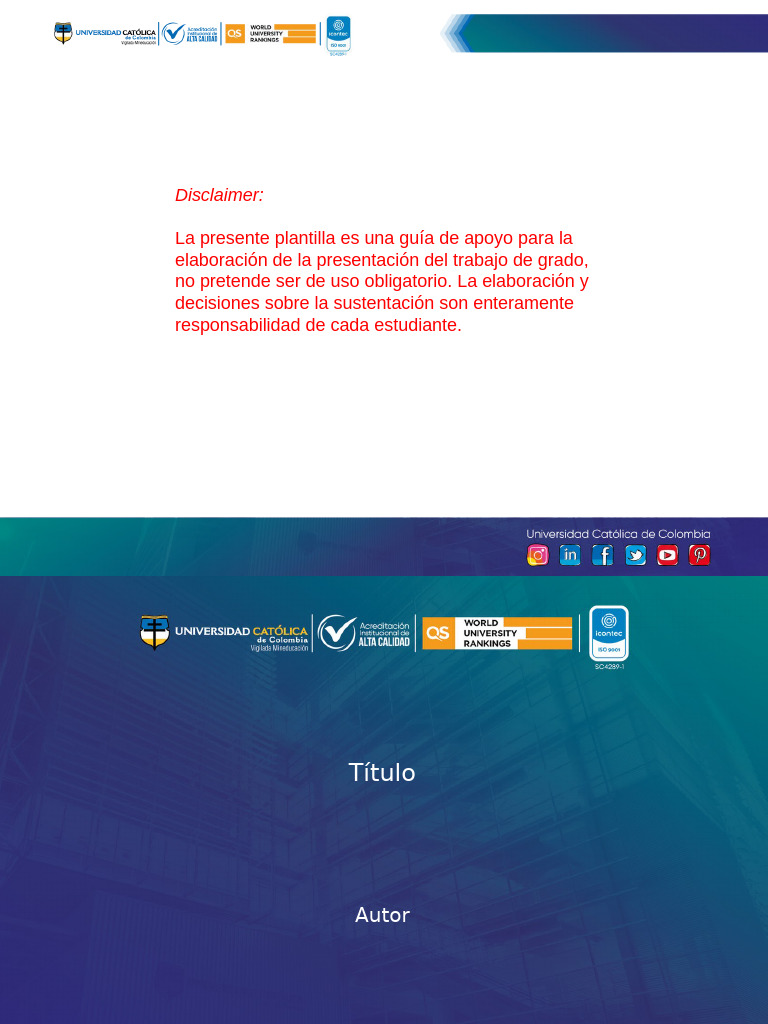 Ejemplo Plantilla Institucional Presentaciones | PDF