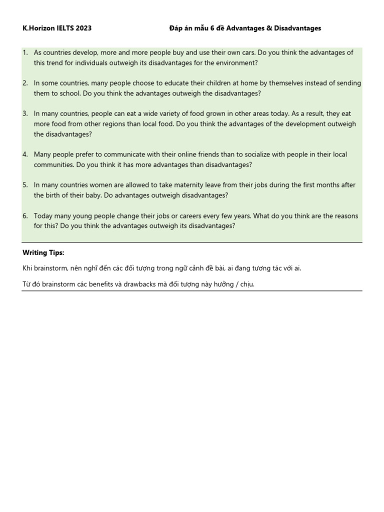 Advantages and Disadvantages Overview | PDF | Parental Leave ...