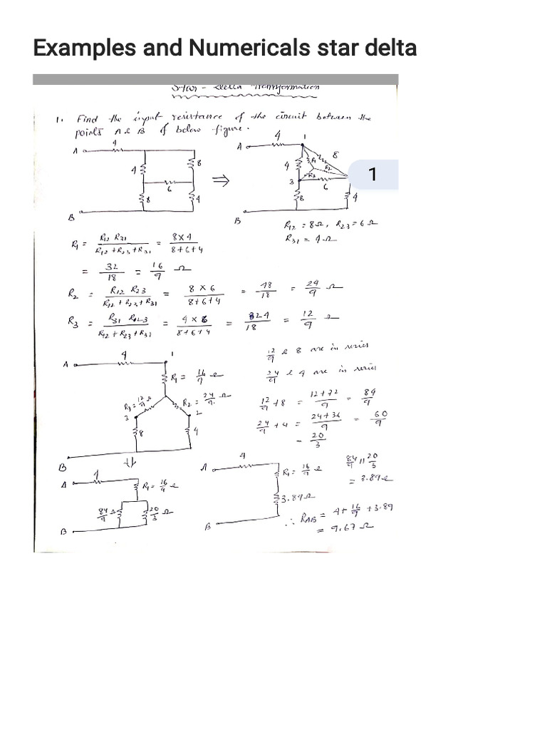 Star - Delta Transformation | PDF