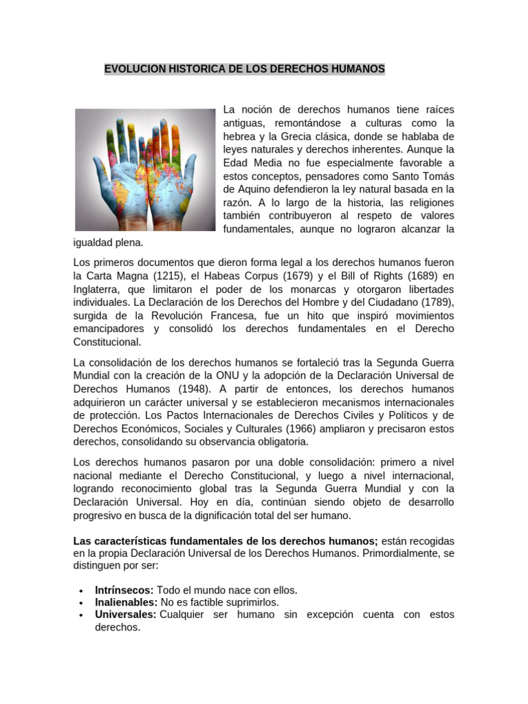 Evolucion Historica de Los Derechos Humanos, Lic. Kenia | PDF | Derechos humanos | Derechos