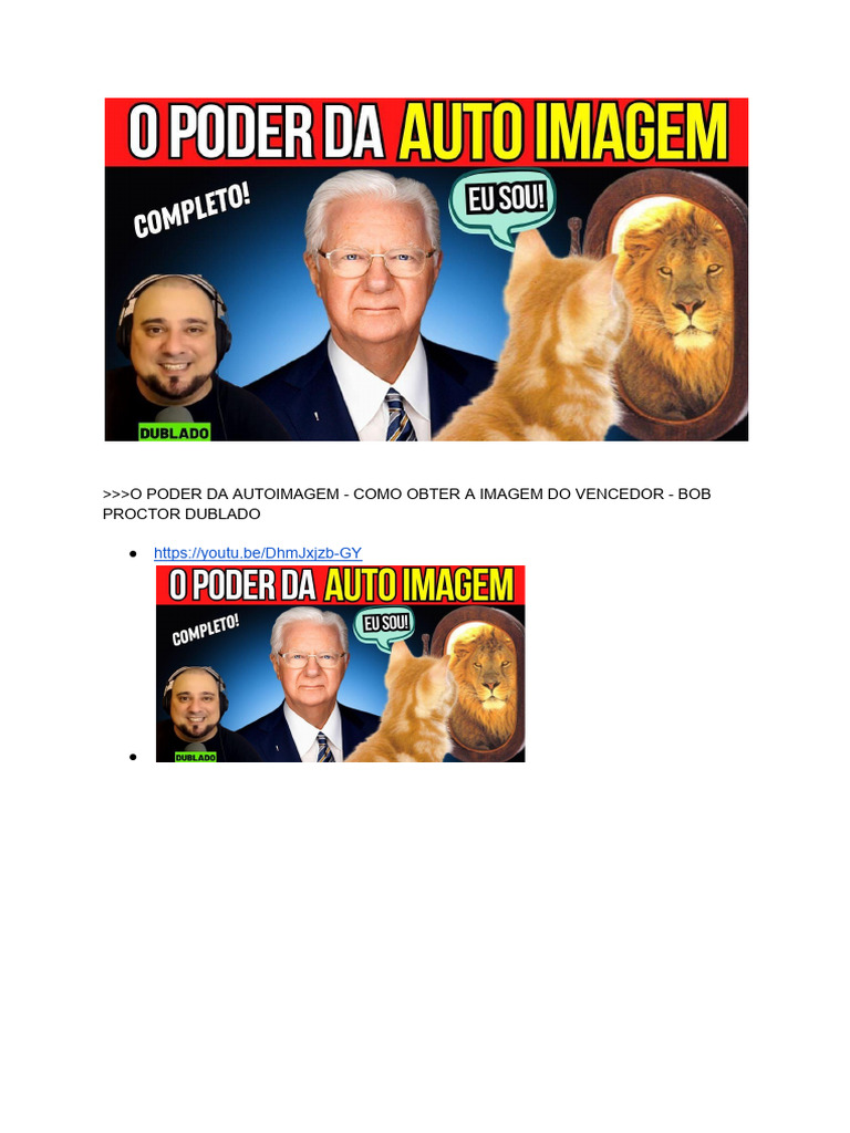 Poder da Autoimagem com Bob Proctor | PDF
