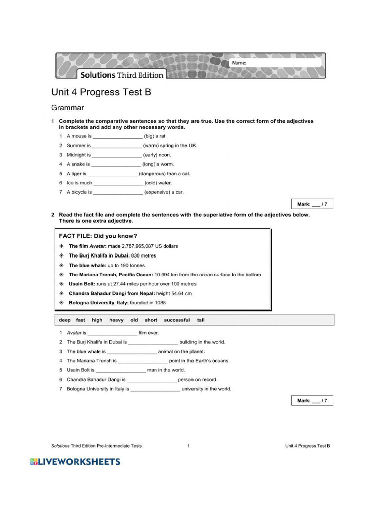 Worksheet 58747 | PDF