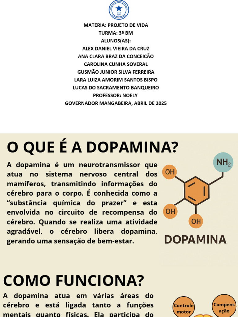 Maria firmina CEPES - slide (3º ano)-1.pptx | PDF | Dopamina | Cérebro