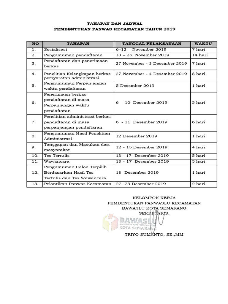 Tahapan Dan Jadwal | PDF