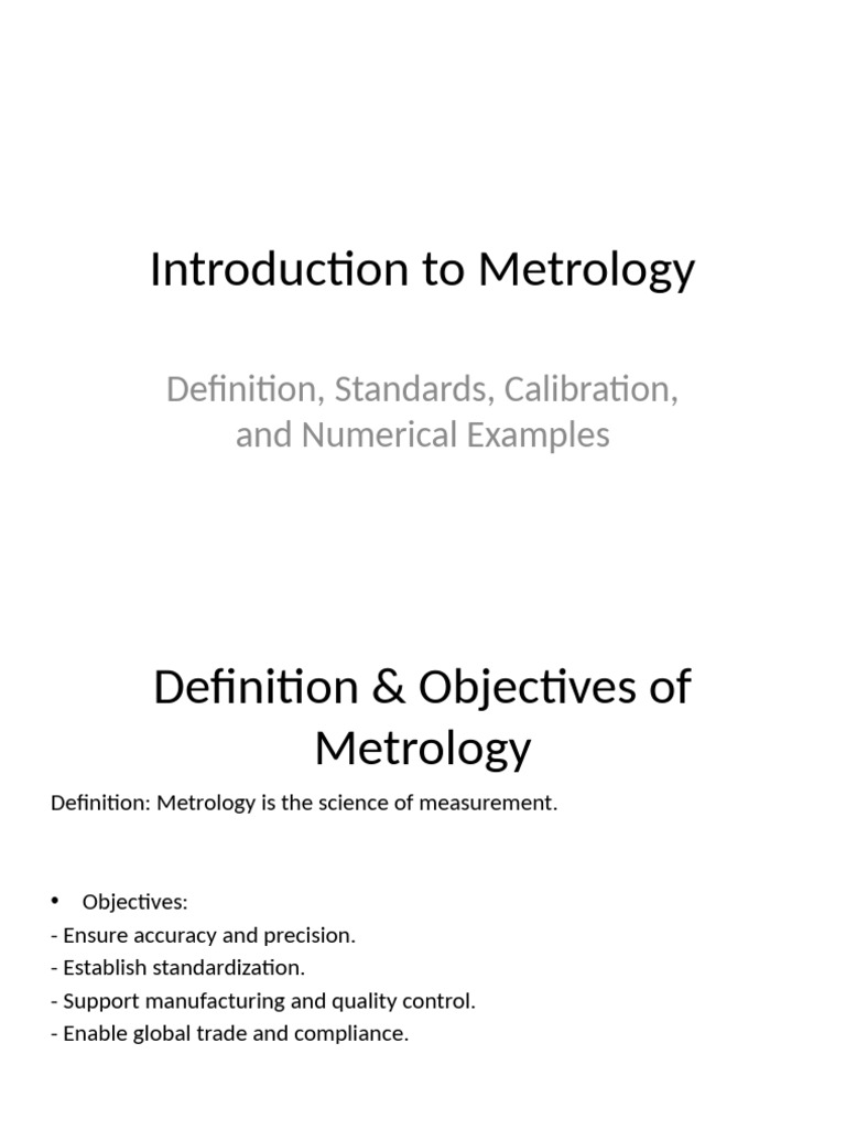 Introduction To Metrology | PDF | Calibration | Metrology