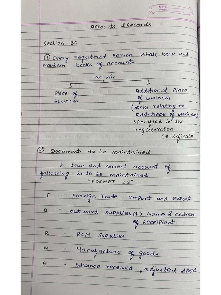 GST-Accounts and Records | PDF