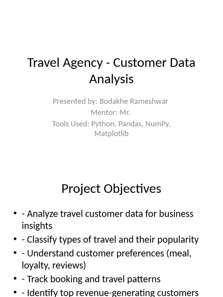 Travel_Agency_Data_Analysis_Presentation | PDF