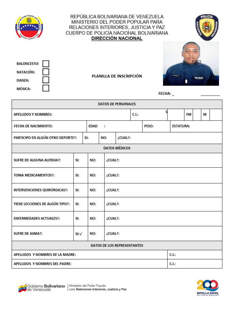 Inscripción de Frank Ferrer en PBR | PDF