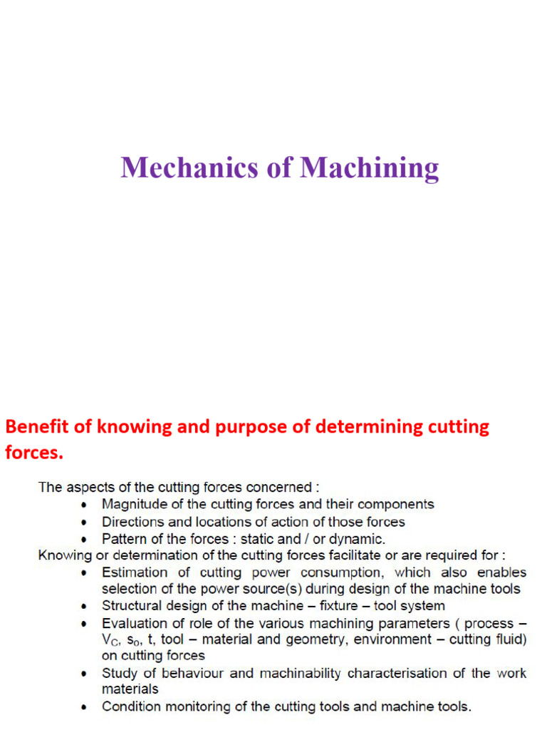 MCCTD - Mechanics of Machining | PDF