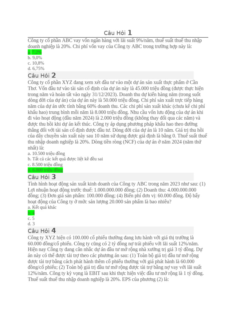 Đề Thi Cuối Kỳ TCDN | PDF