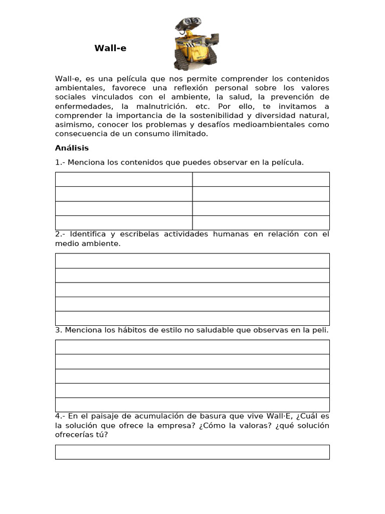 Ficha de Análisis-Wall.e | PDF