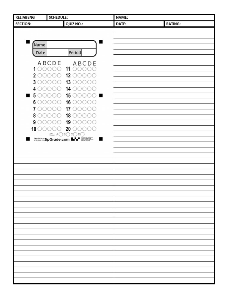 Answer Sheet - Problem Solving | PDF