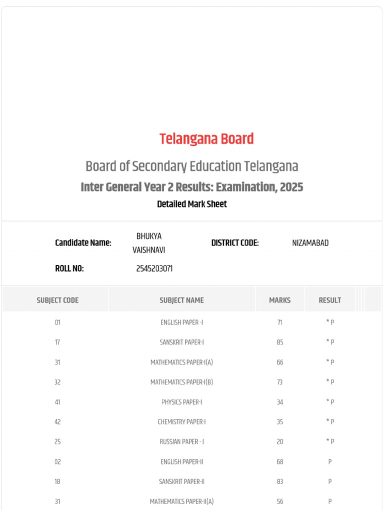 Mark Sheet | PDF