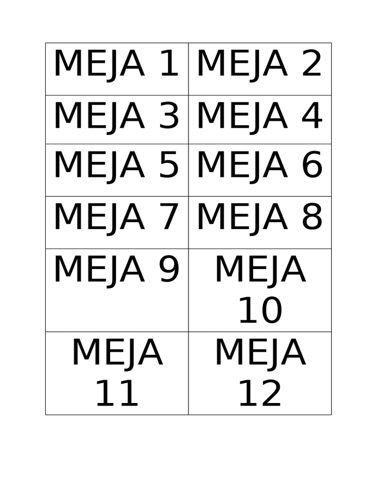 Meja Dan Kerusi Label | PDF