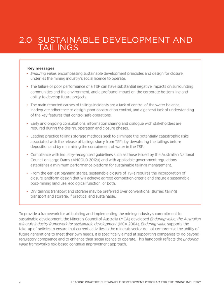 Tailings Management Handbook CH 2 | PDF | Mining | Risk