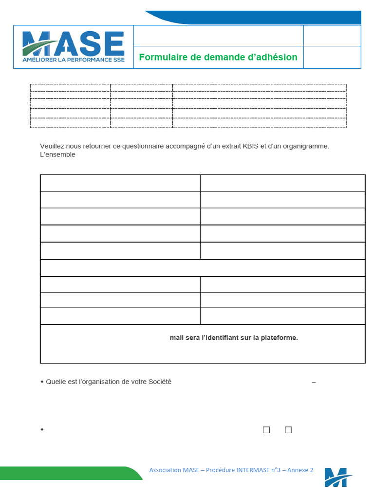 INTERMASE 3 Annexe 2 - V3 - Demande Adhesion | PDF | Sécurité ...