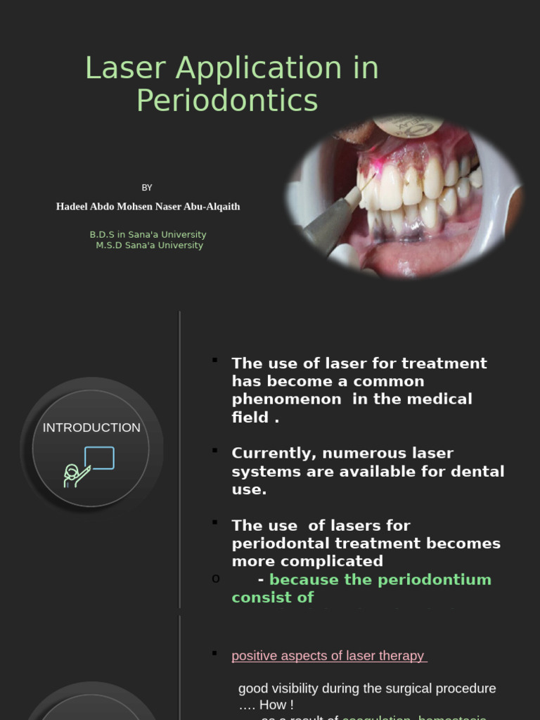 Laser Application in Perio | PDF | Periodontology | Healing