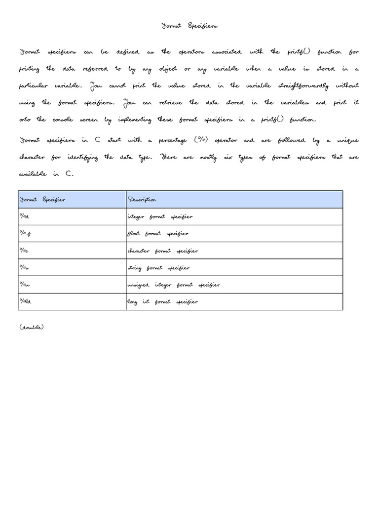 Format Specifiers QEDonaldRoss Font | PDF