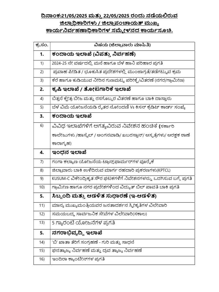 DC CEO Meeting Agenda Points | PDF